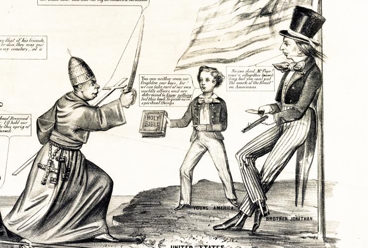 Nativist Political Cartoon Warns of Catholic 'Threat,' 1855 | NewseumED